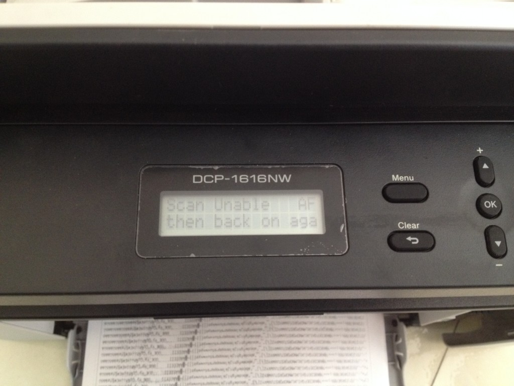 Máy in Brother DCP - 1616NW báo lỗi Scan unable AF - Sửa máy in giá rẻ